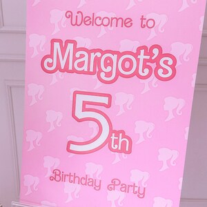 Girl's Party Personalised Welcome Sign, Custom Girl's Birthday Party ...