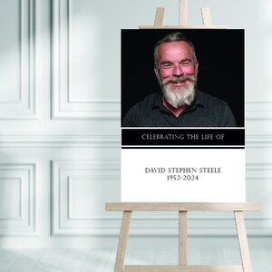 Memorial Sign, Funeral Personalised Photo Welcome Board, Printable ...