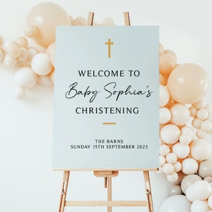 Christening Day Personalised Signs, Printable Baptism Welcome Sign ...