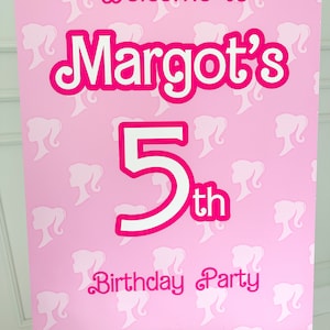 Girl's Party Personalised Welcome Sign, Custom Girl's Birthday Party ...