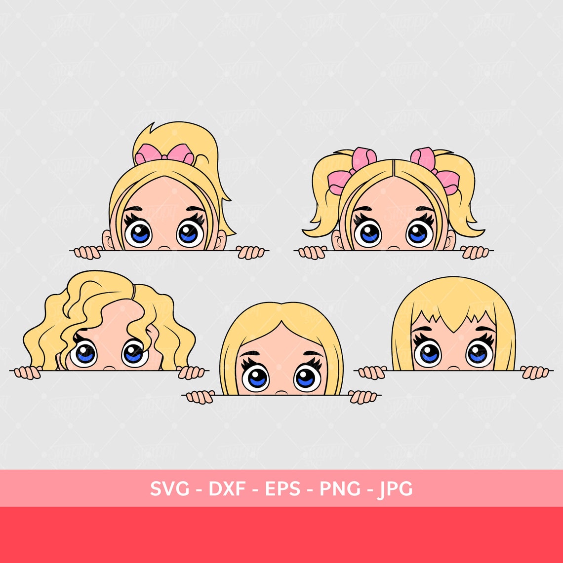 Blonde Peekaboo Girl, Peekaboo Girl Svg, Girl Mom Svg, Little Girl ...