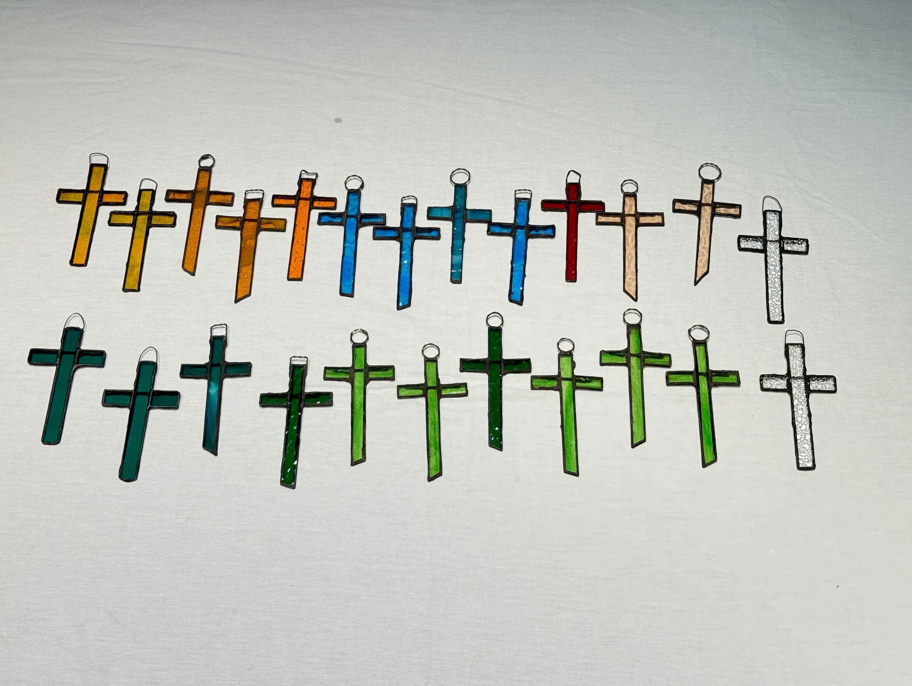Stained Glass Crosses 4.25 Inches Tall and 2.75 Inches Wide. *ship 1-10 ...