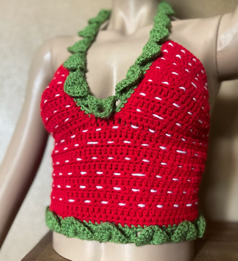 Strawberry Halter Crochet Top - Etsy