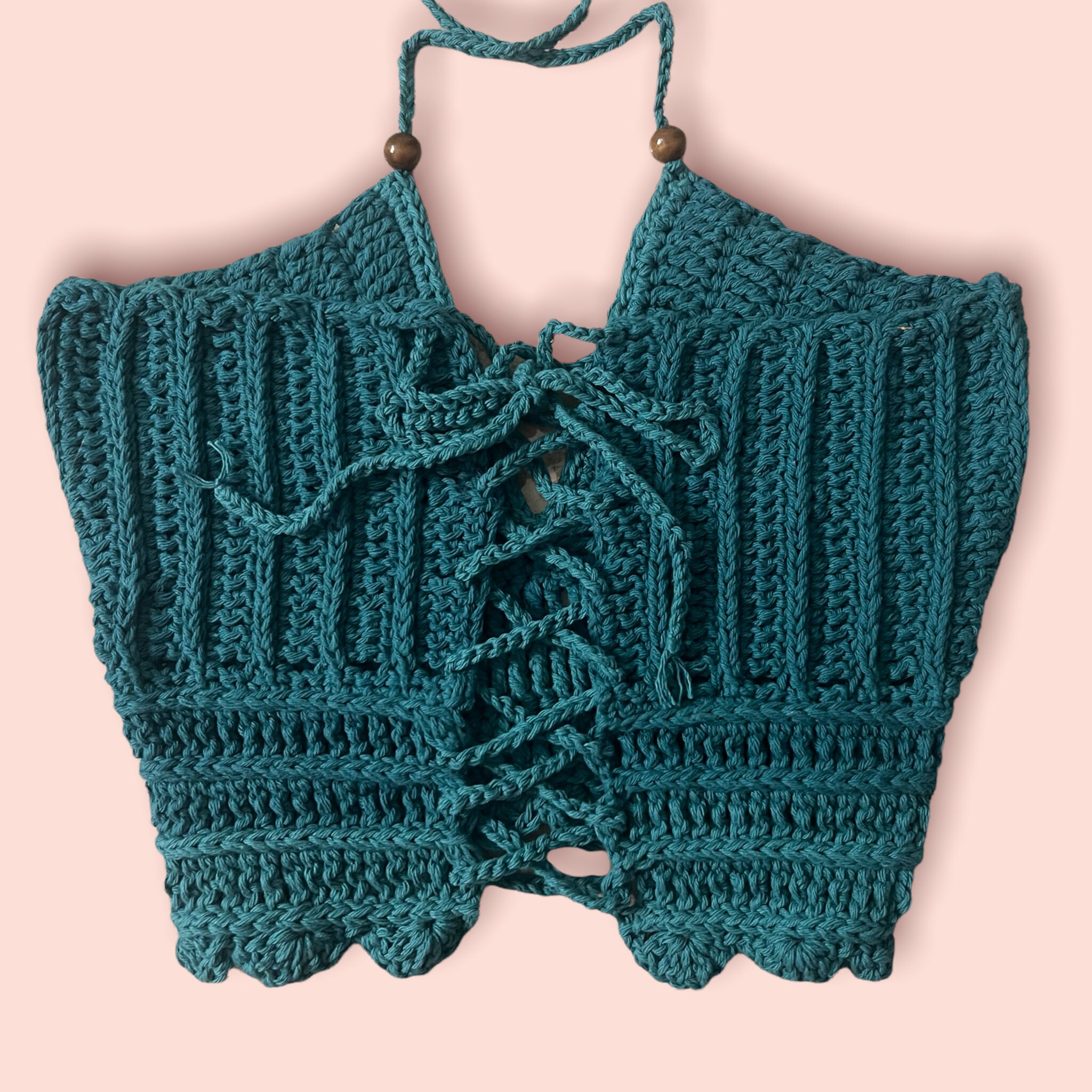 Crossover V-neck Crochet Crop Top Handmade - Etsy