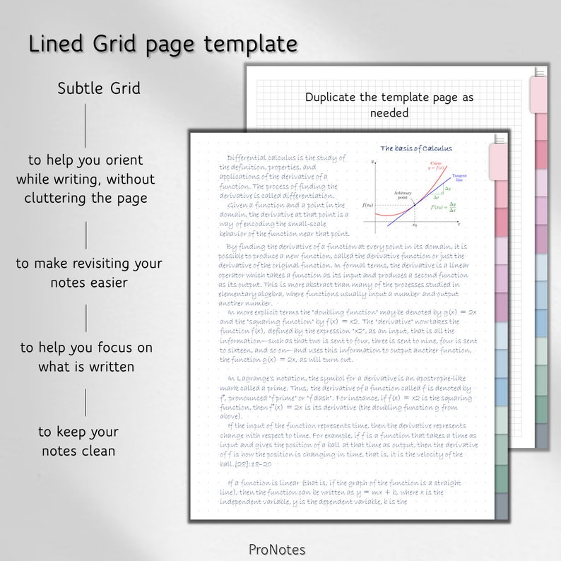 Digital Notebook for Goodnotes, Lined Grid, Student Notebook ...