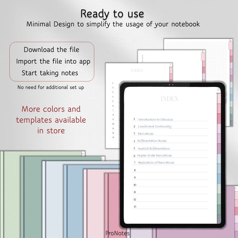 Digital Notebook for Goodnotes, Lined Grid, Student Notebook ...