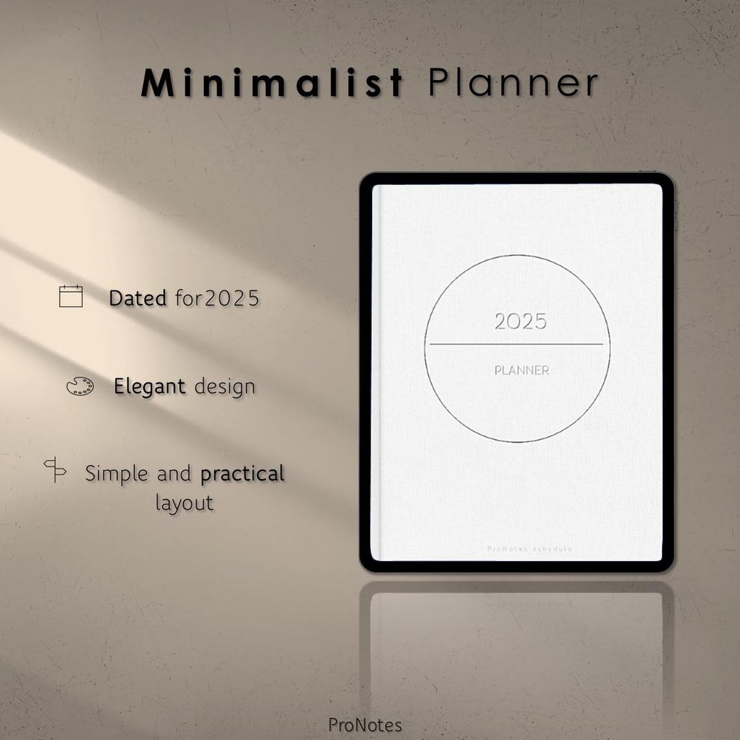 2025 Minimalist Planner, 2025 Digital Planner, Goodnotes Planner ...