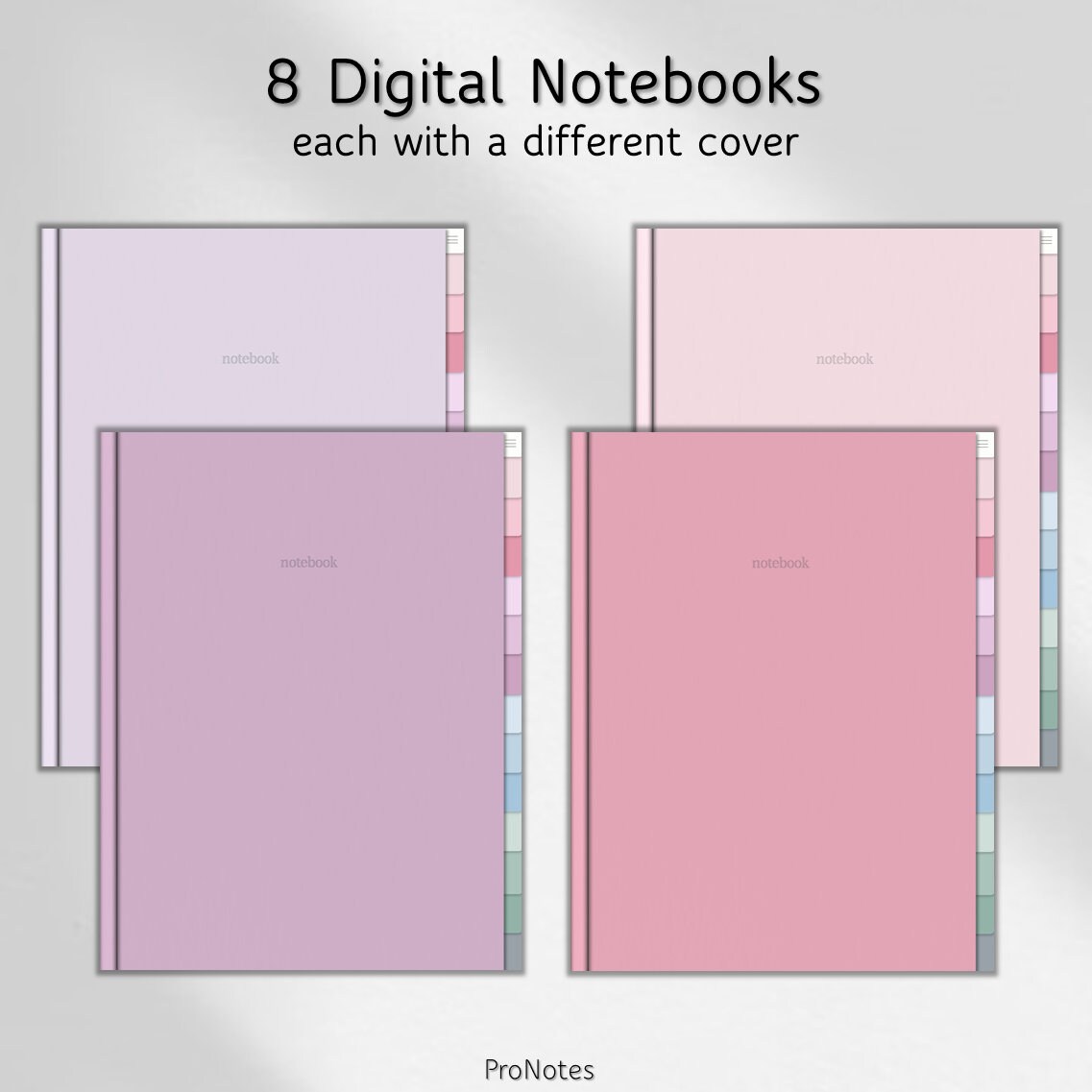 Pastel Digital Notebook: Lined Grid, Hyperlinked Tabs (goodnotes ...