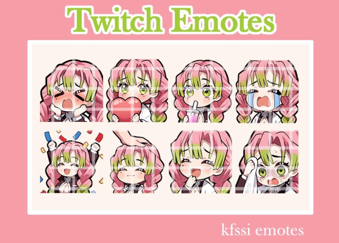Mitsuri Kanroji Emotes: Kny Twitch/discord Emoji Set (digital Download ...