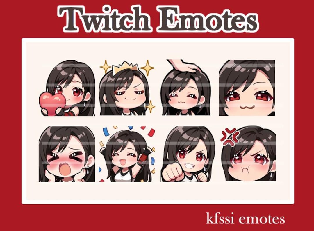 Tifa Emotes: FF7 Twitch/discord Emoji Set (digital Download) - Etsy