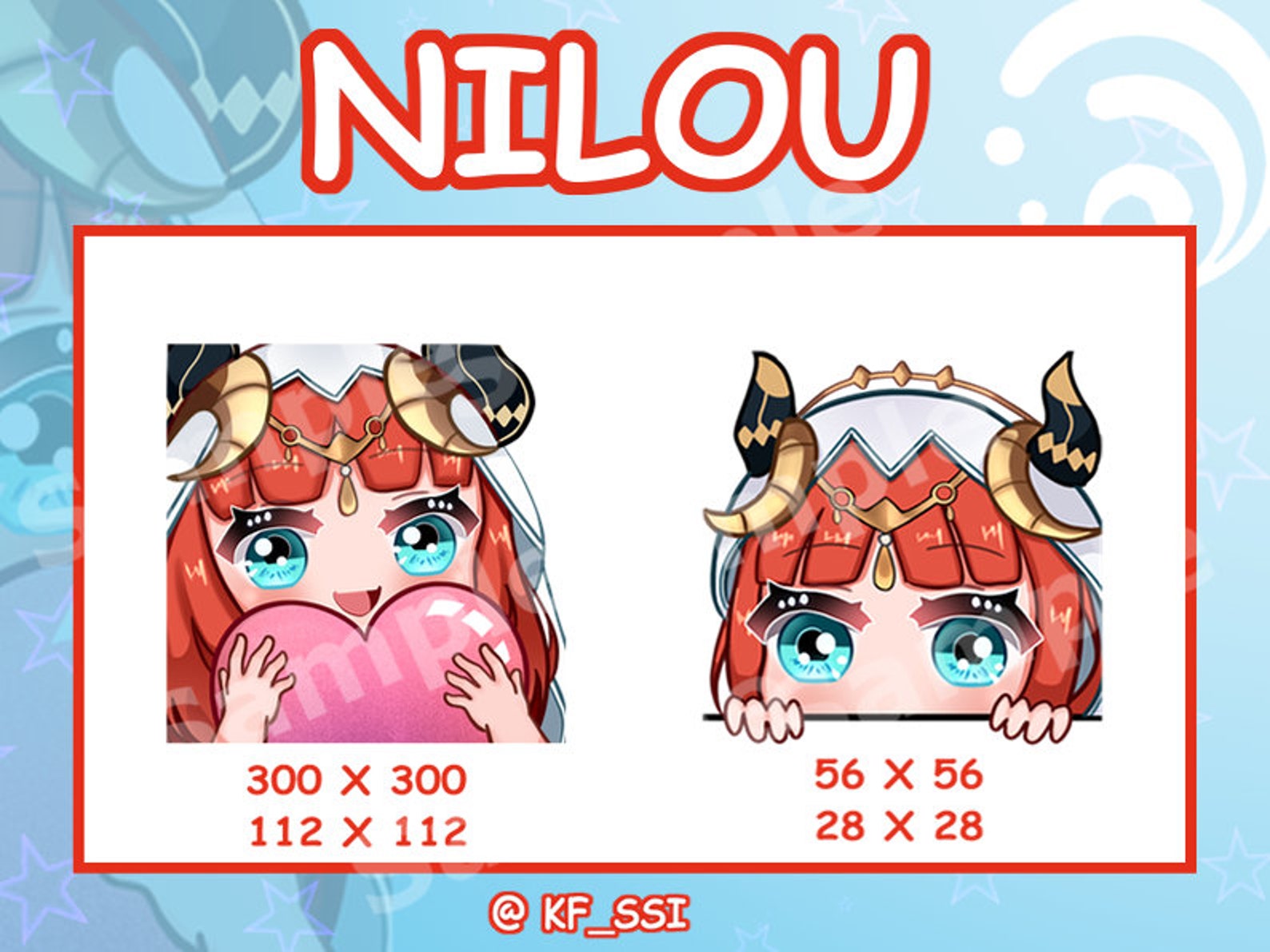 Nilou Emote Pack for Twitch/discord/youtube love/heart - Etsy