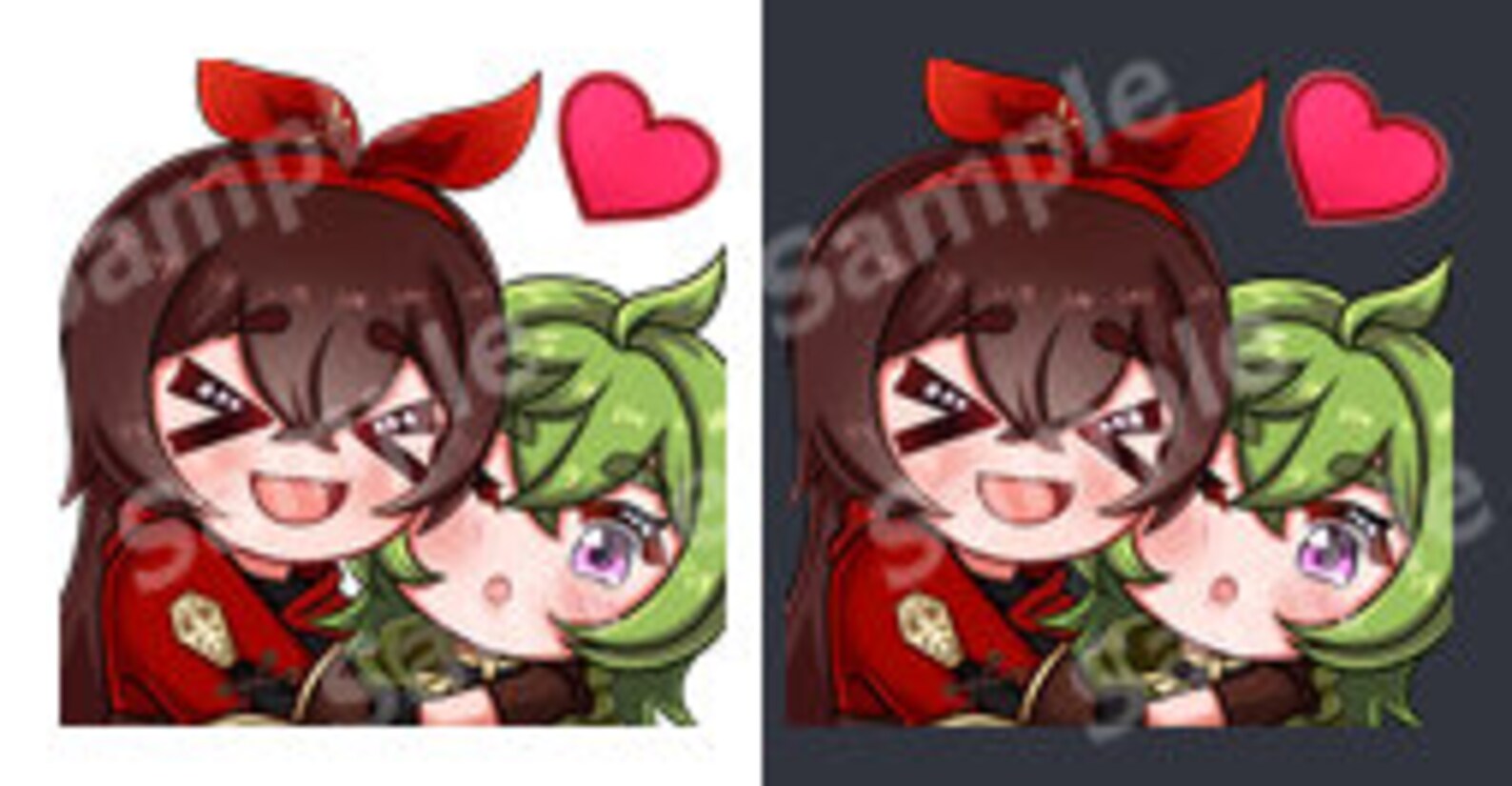 Genshin Impact Amber and Collei Cute Hug Emote for - Etsy