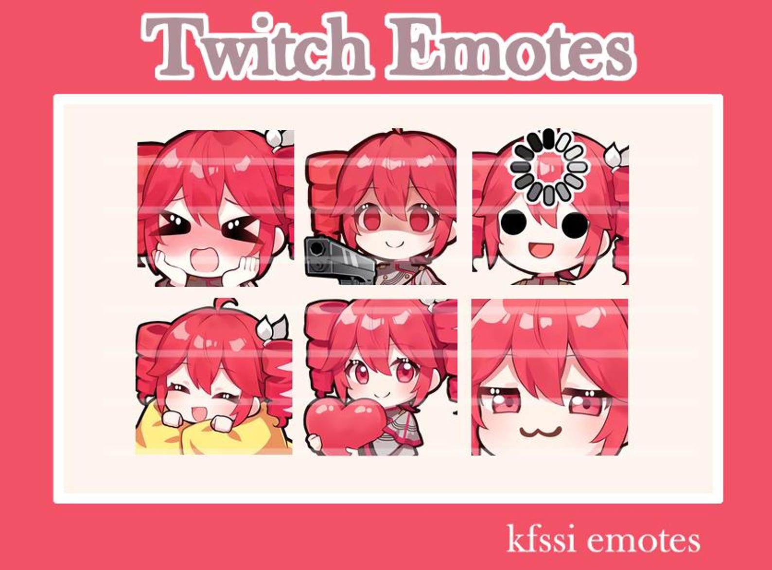 Kasane Teto Emotes | Twitch/discord Emoji Set (digital Download ...