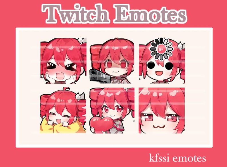 Kasane Teto Emotes | Twitch/discord Emoji Set (digital Download ...