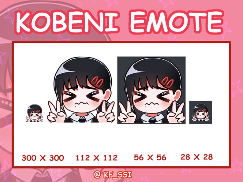 Kobeni Peace Sign Emote for Twitch/discord/youtube - Etsy