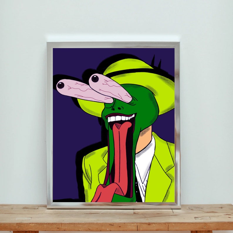 The Mask Art Print Digital Download – Jim Carrey Movie Poster, Colorful ...