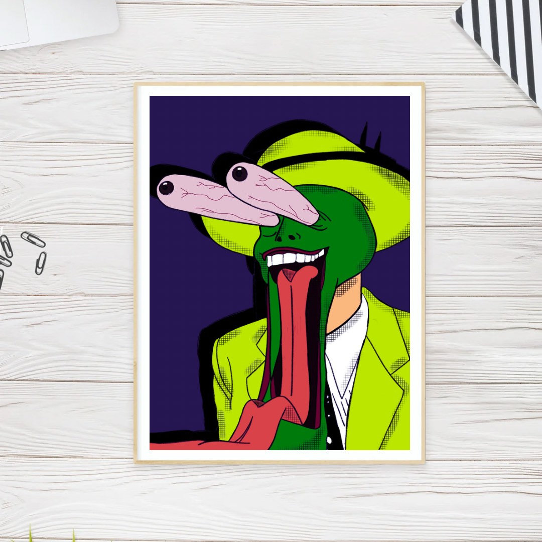 The Mask Art Print Digital Download – Jim Carrey Movie Poster, Colorful ...