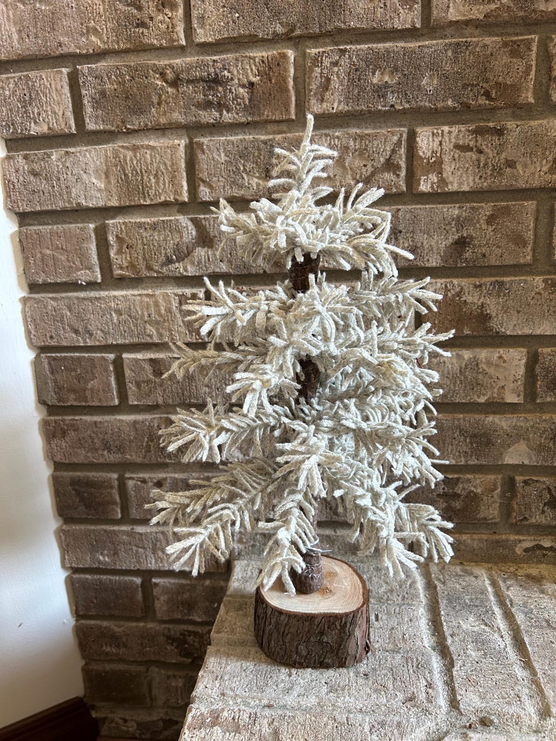 Wooly Feather Tree old Glory White 16 Inch With Brown Bark Base - Etsy