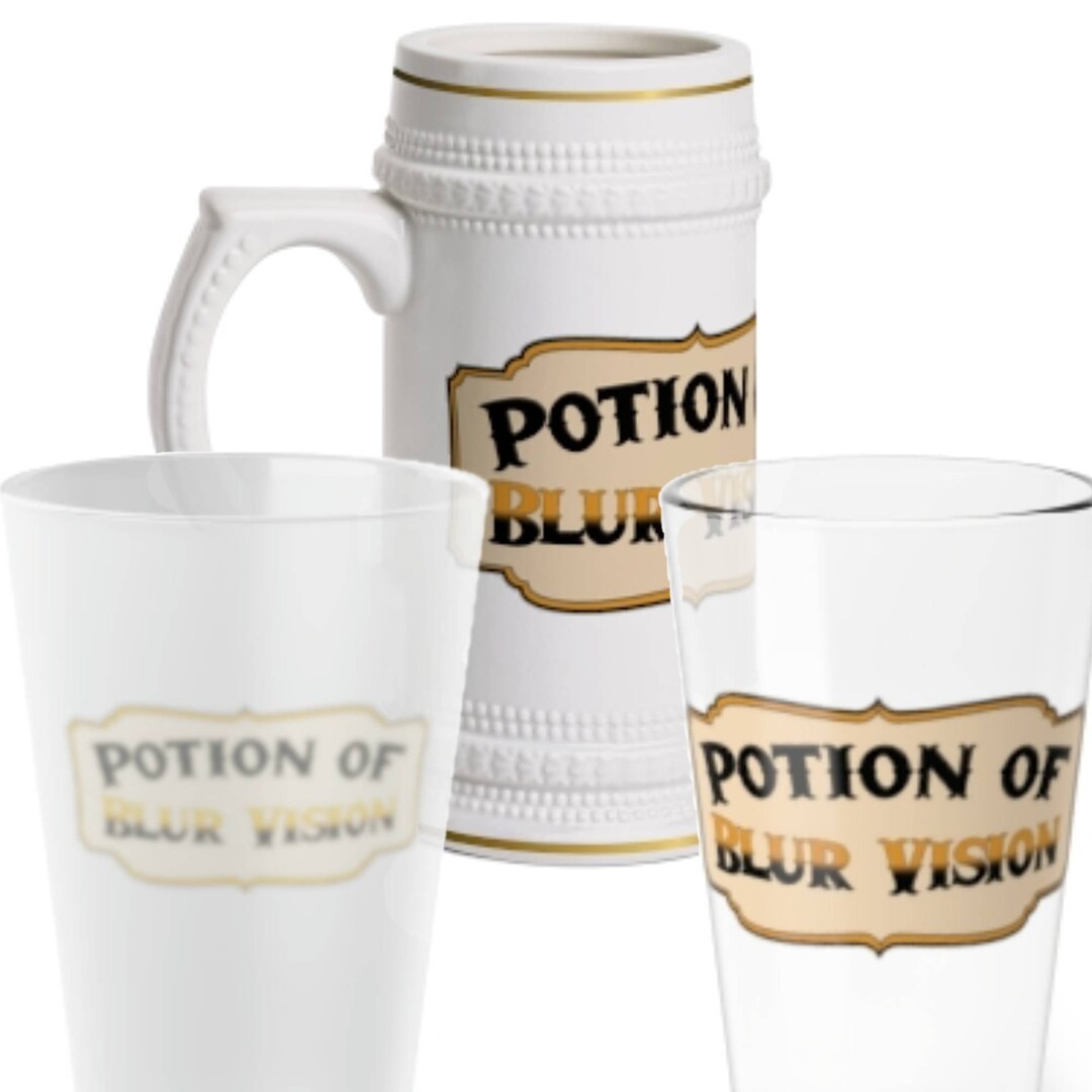 TTRPG Drinking Glasses, Potion of Blur Vision, Mixing Glasses, Frosted ...