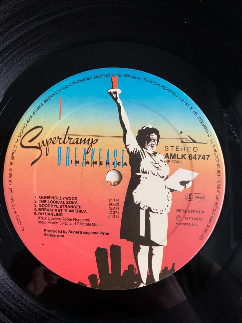 Supertramp - Breakfast in America - Etsy