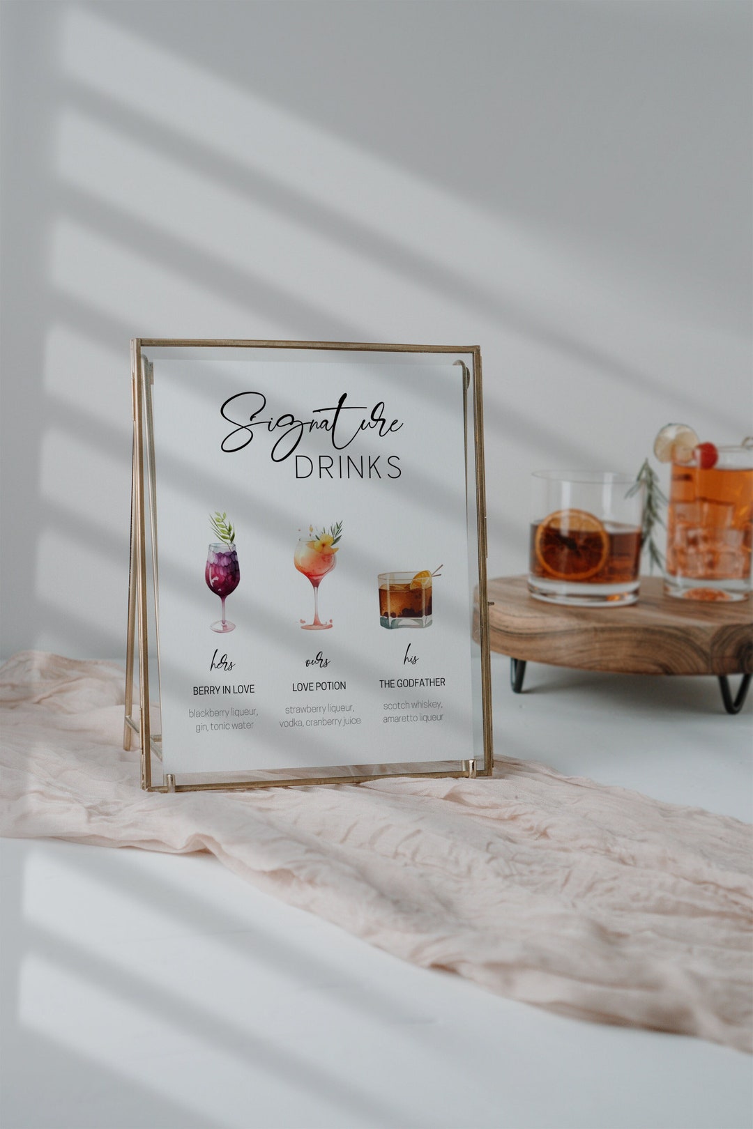 Bar Menus Template Minimal Editable Drink Menu Template Signature Drink ...