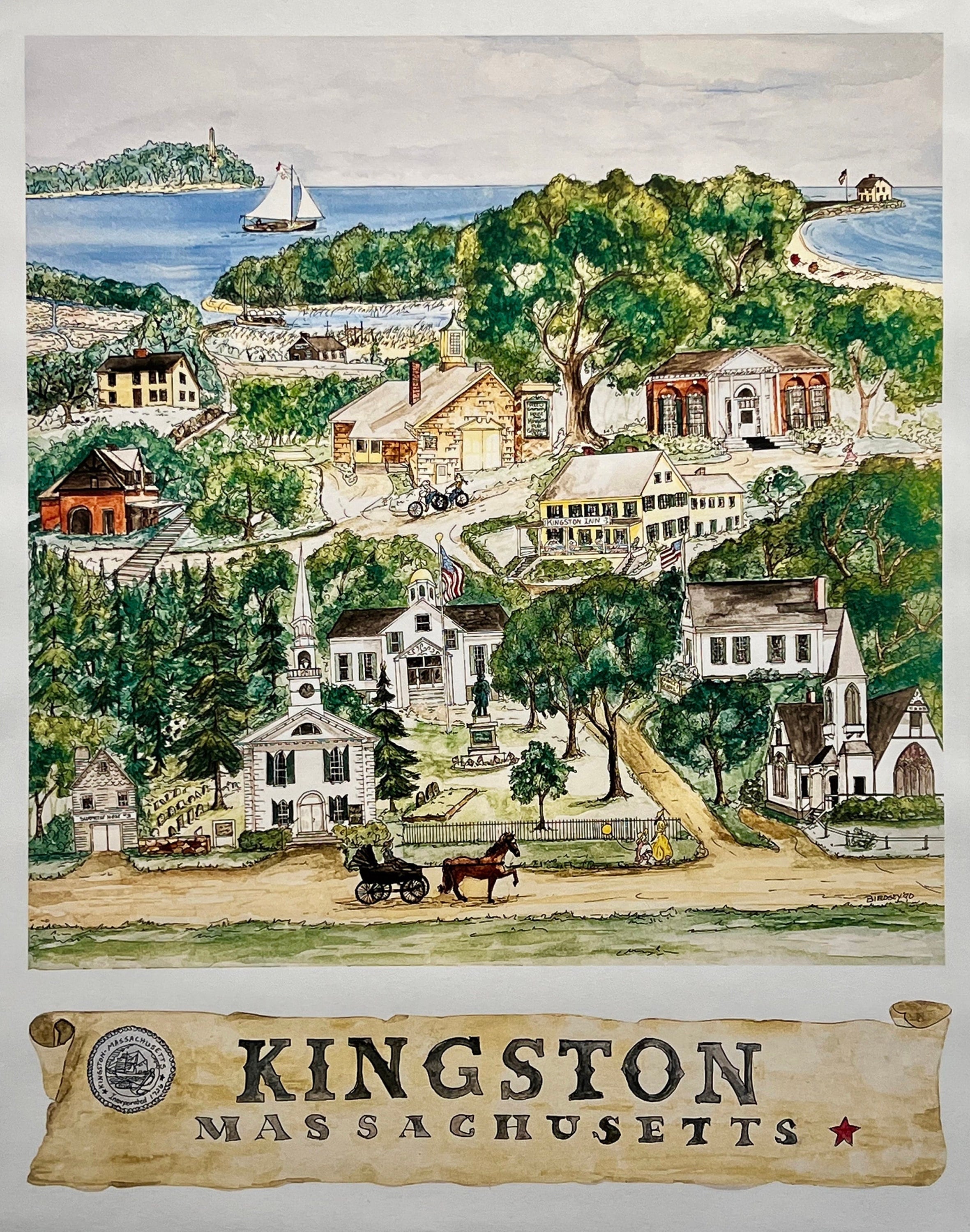 Kingston, Massachusetts Watercolor Print - Etsy
