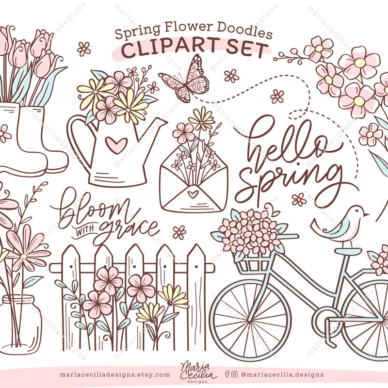 Spring Doodles - Etsy