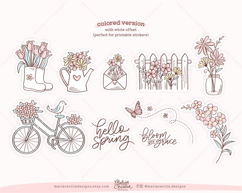Hello Spring Flower Doodles PNG Clipart, Floral Designs, Bloom With ...