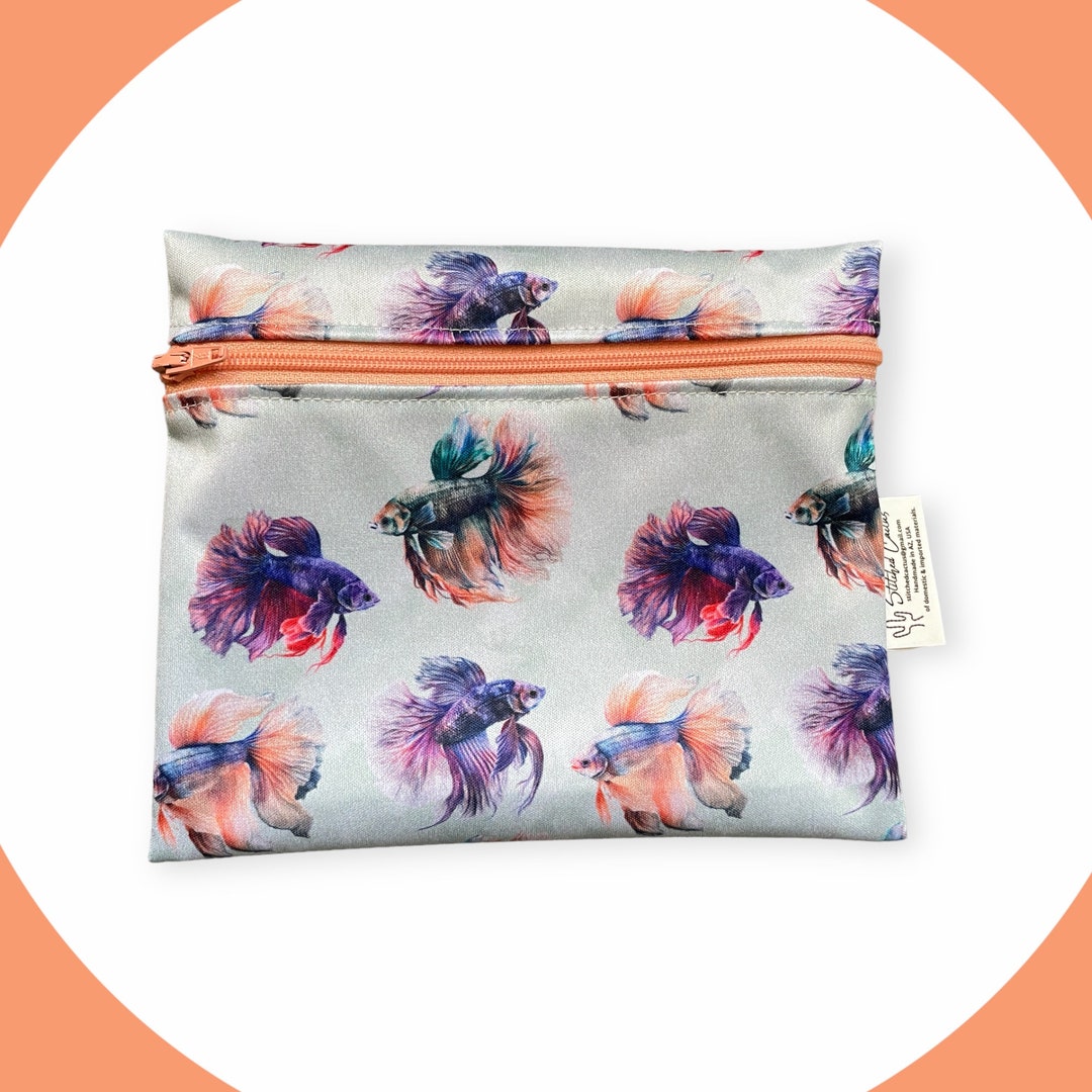 Betta Fish Pouch, Reusable Snack Bag for School, Travel Snack Bag With ...