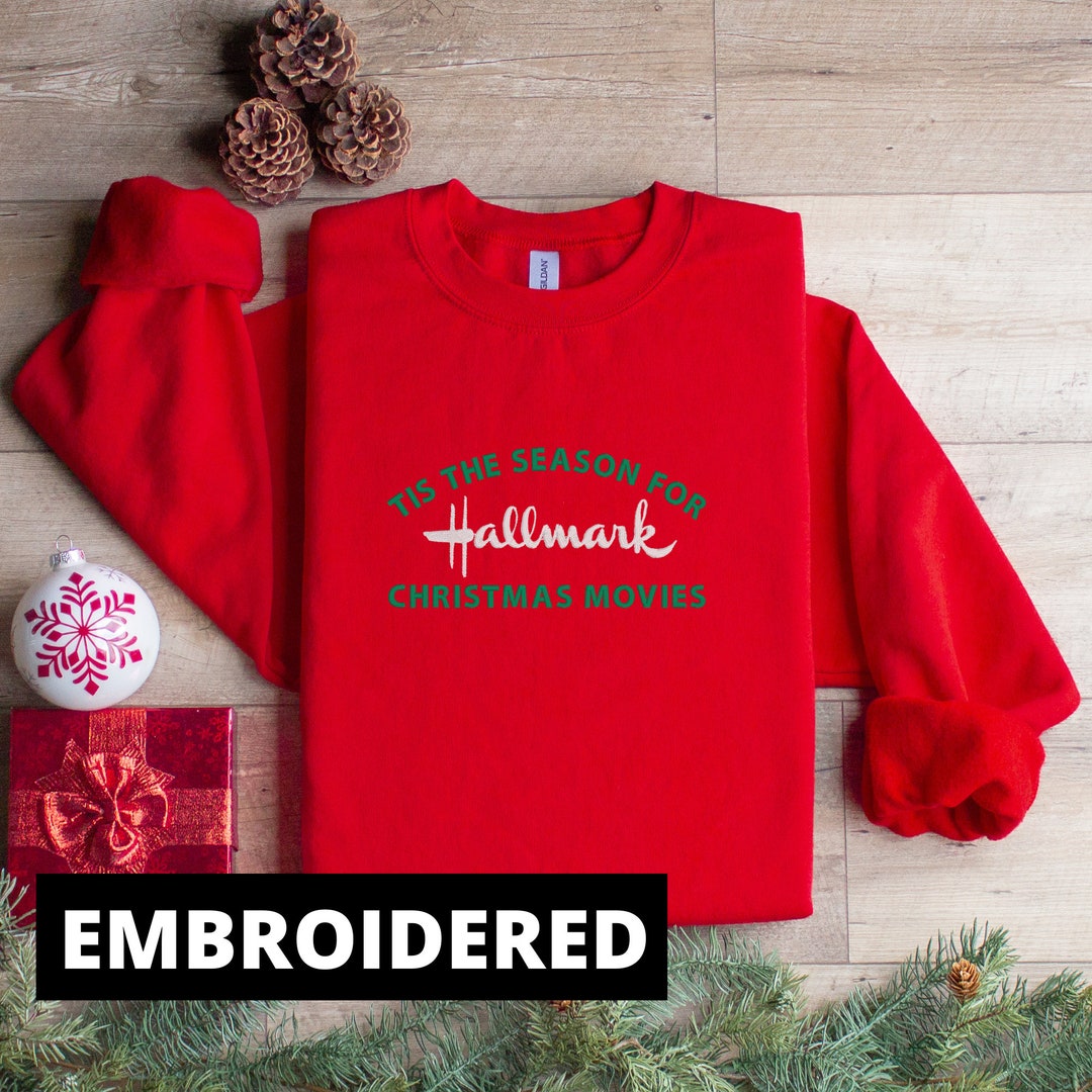 Embroidered Hallmark Christmas Movie Oversized Sweatshirt Hoodie ...