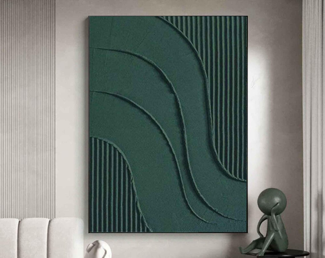 Green Abstract Texture Painting: Modern Minimalist Wall Art - Etsy