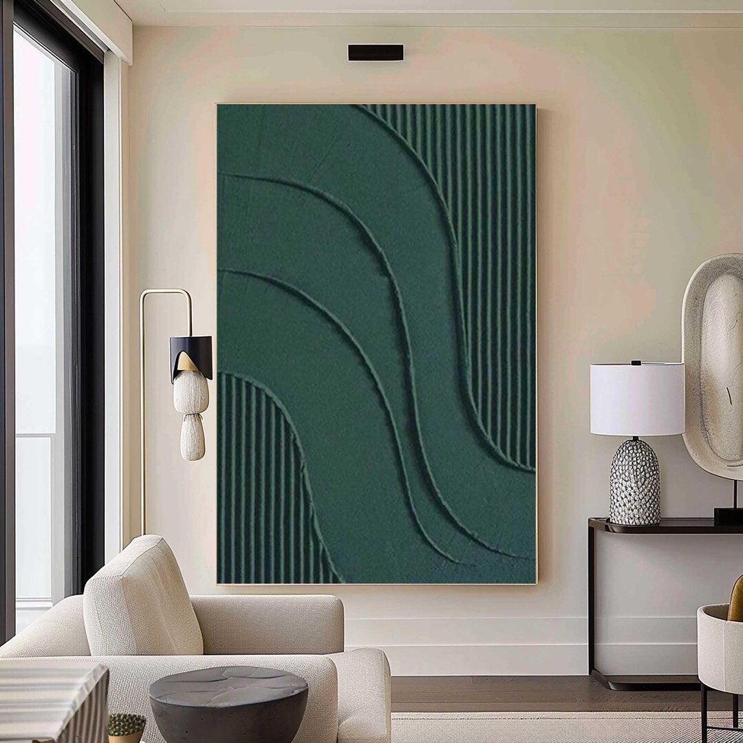 Green Abstract Texture Painting: Modern Minimalist Wall Art - Etsy