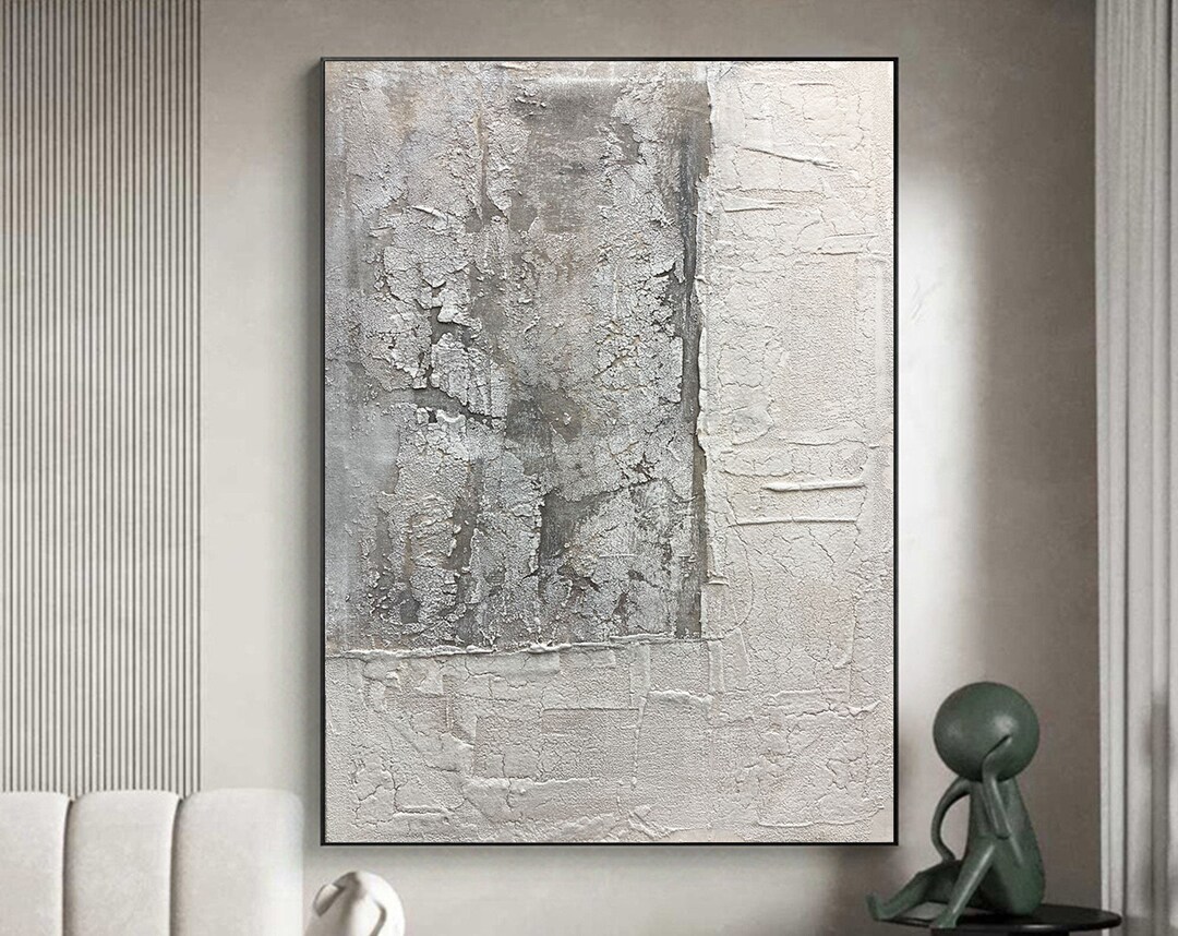 Original Large Gray White Abstract Painting Gray Textured - Etsy