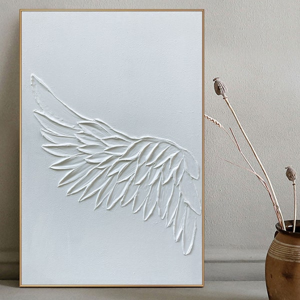Textured Angel Wings Painting - Etsy