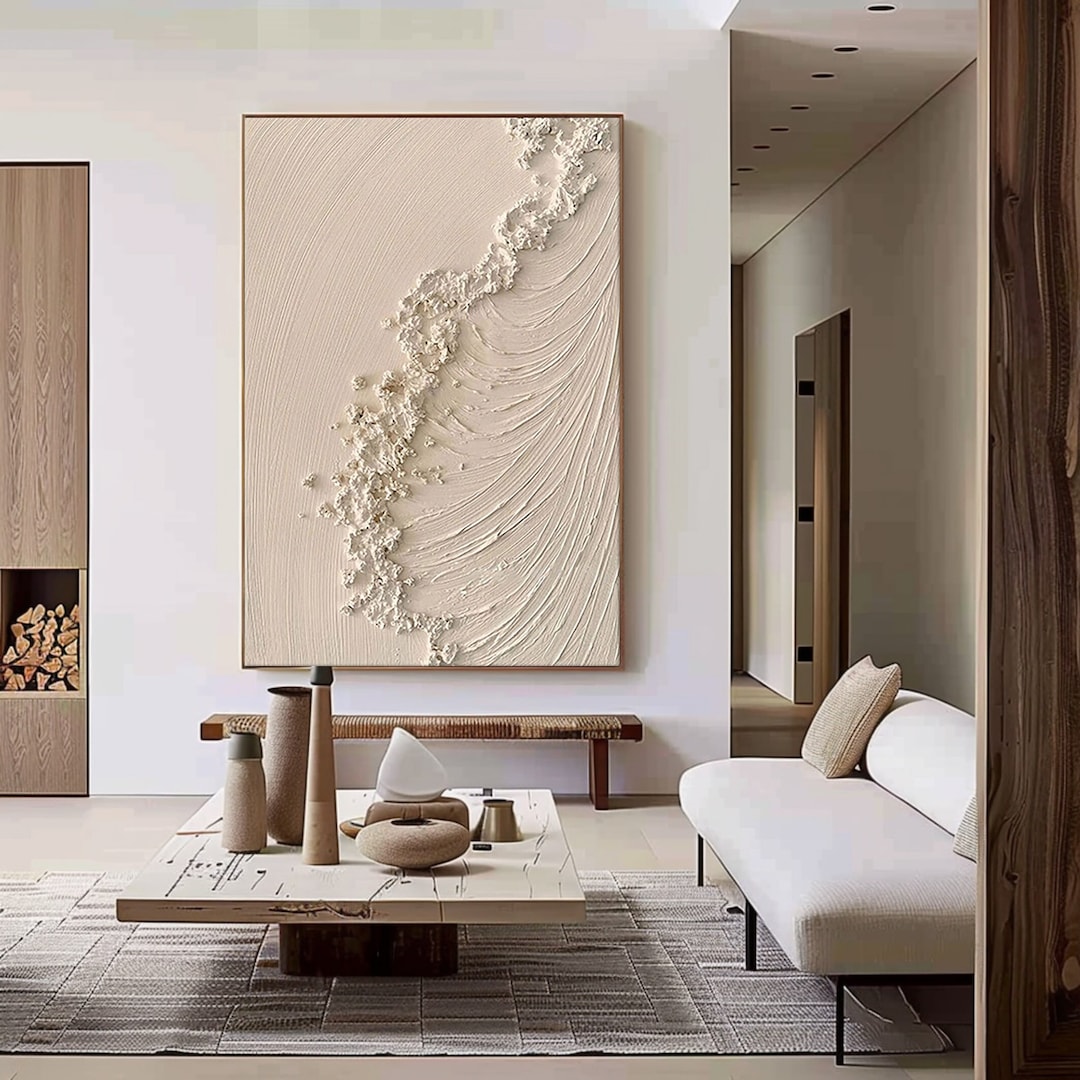 Beige Wall Art Beige 3D Textured Art Beige Textured Wall Art Beige ...