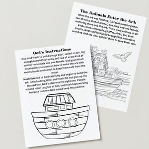 Noah's Ark Bible Story Coloring Book - Etsy