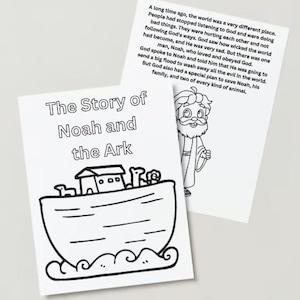 Noah's Ark Bible Story Coloring Book - Etsy