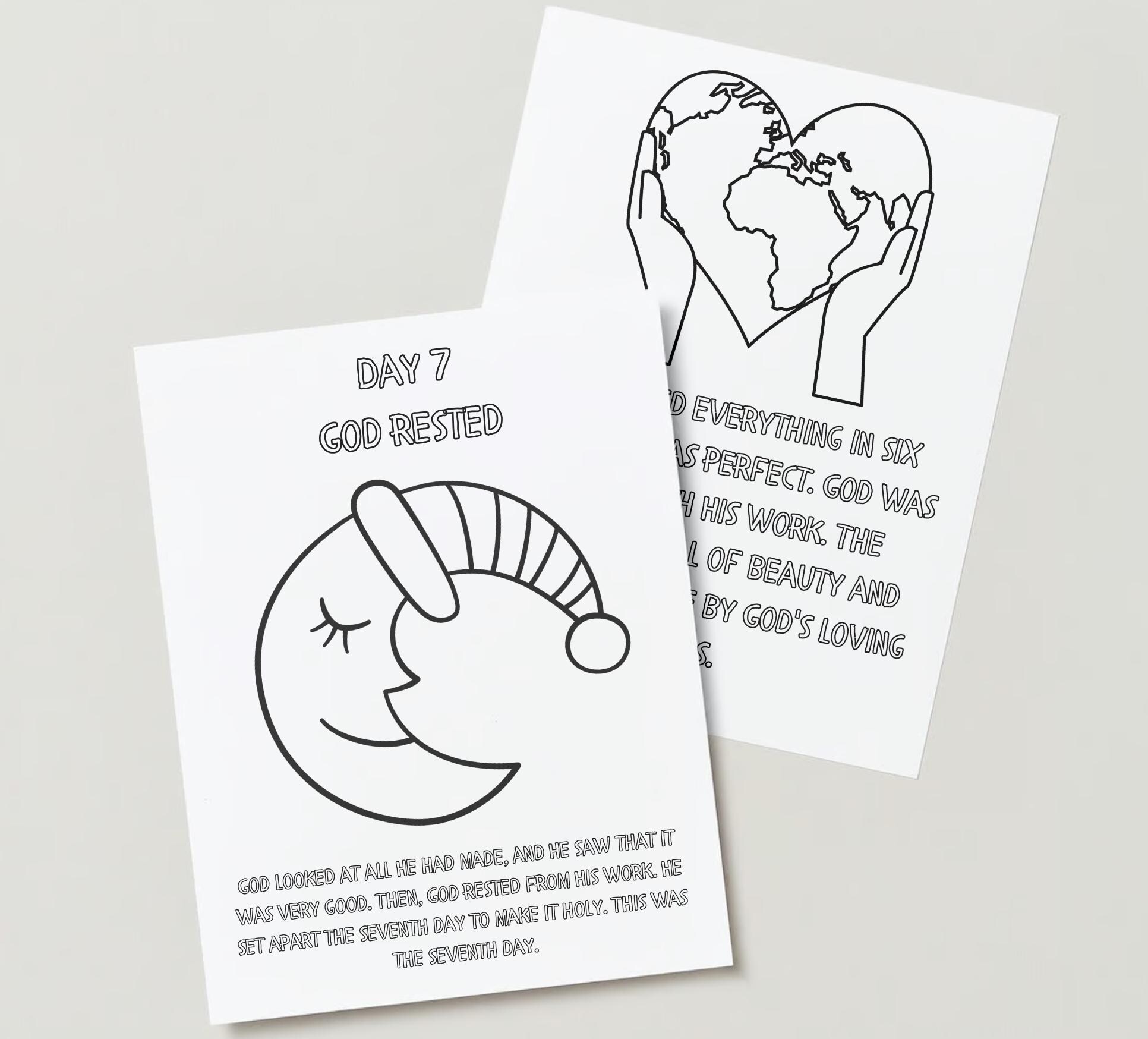 The Story of Creation Printable Coloring Book - Etsy