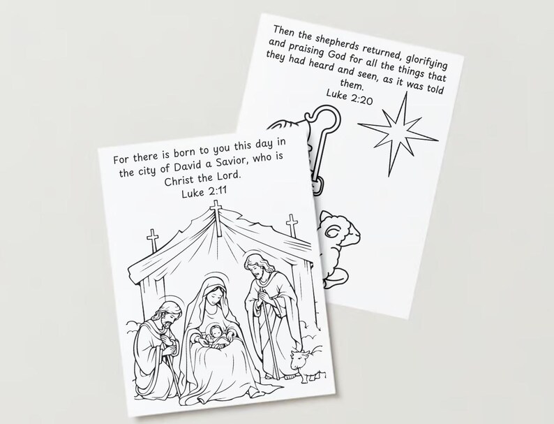 Printable Nativity Coloring Sheets With Scriptures – 6 PDF Pages - Etsy