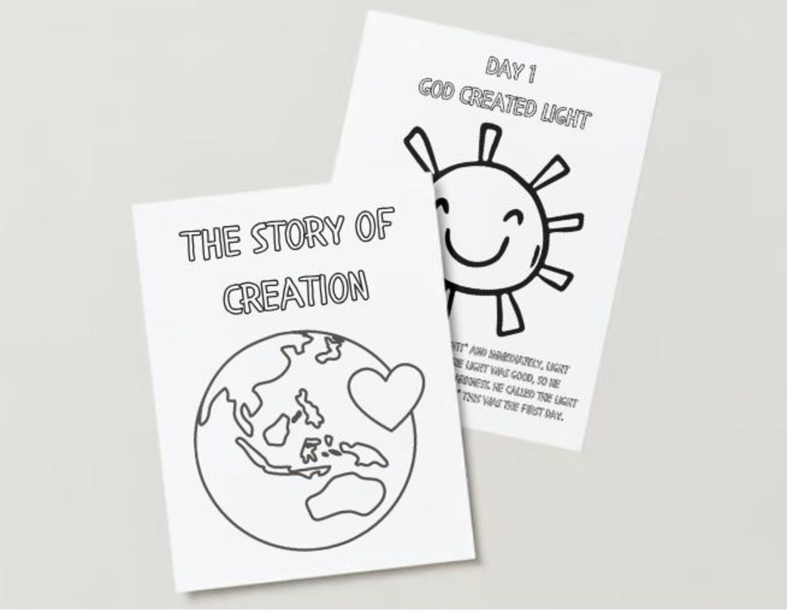 The Story of Creation Printable Coloring Book - Etsy