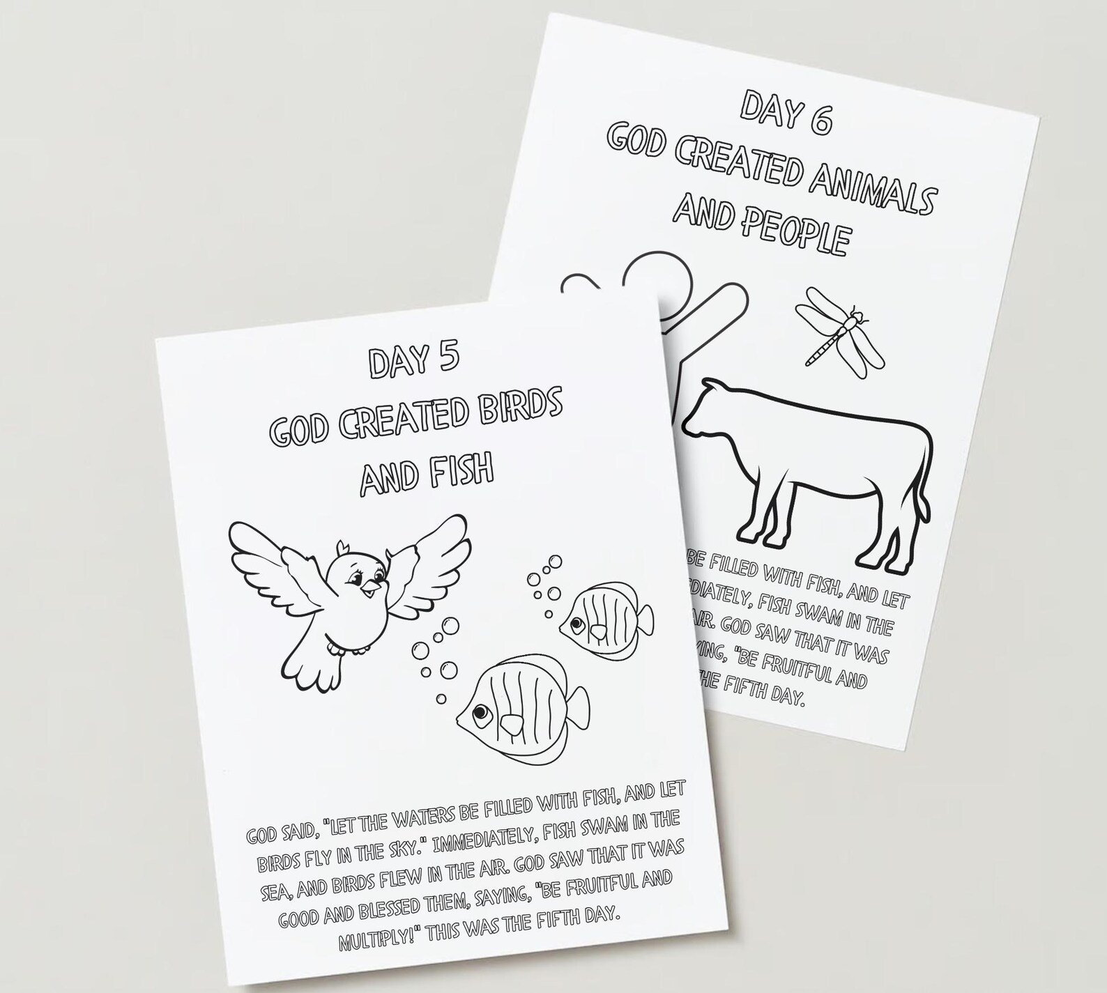 The Story of Creation Printable Coloring Book - Etsy