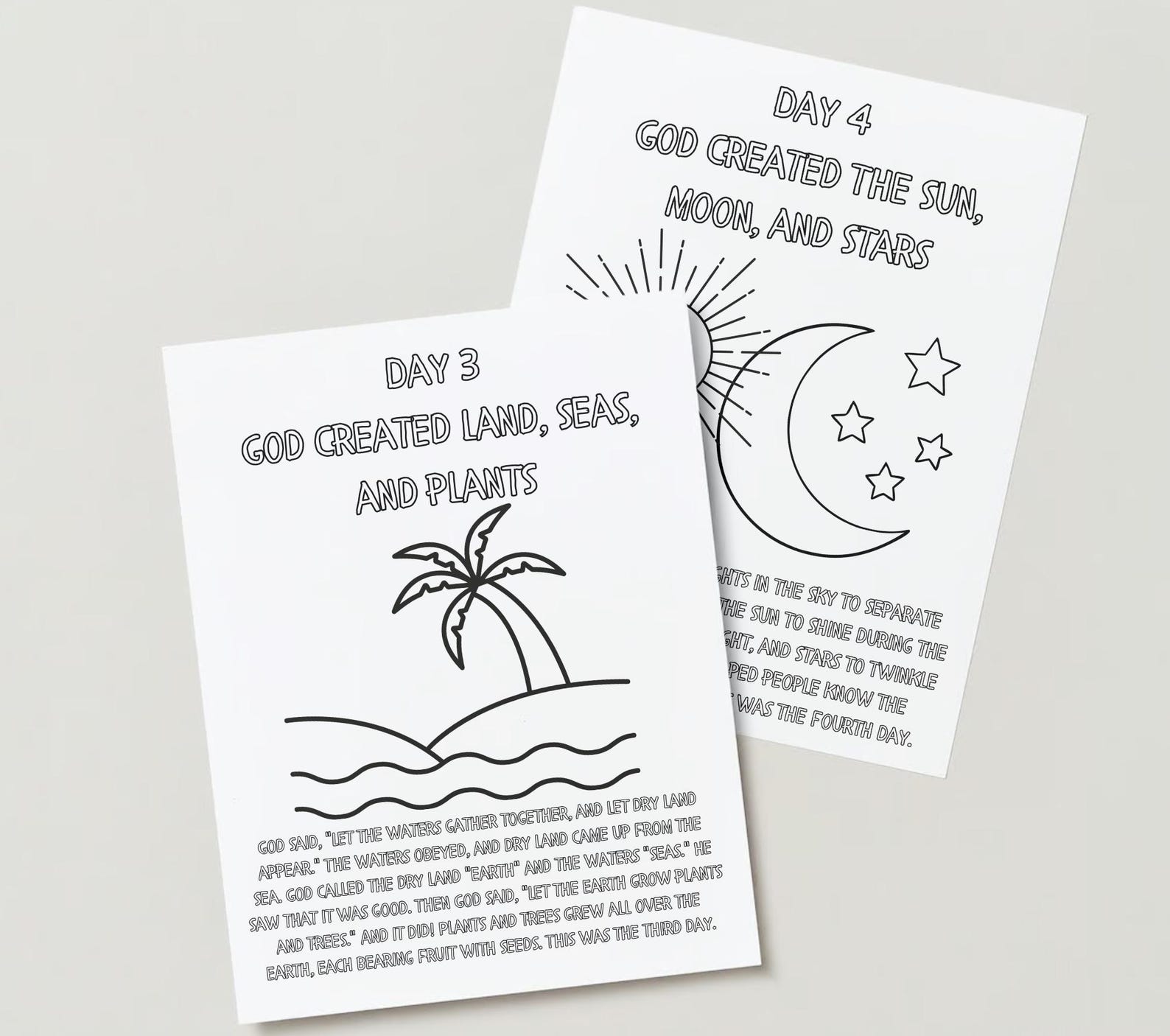 The Story of Creation Printable Coloring Book - Etsy