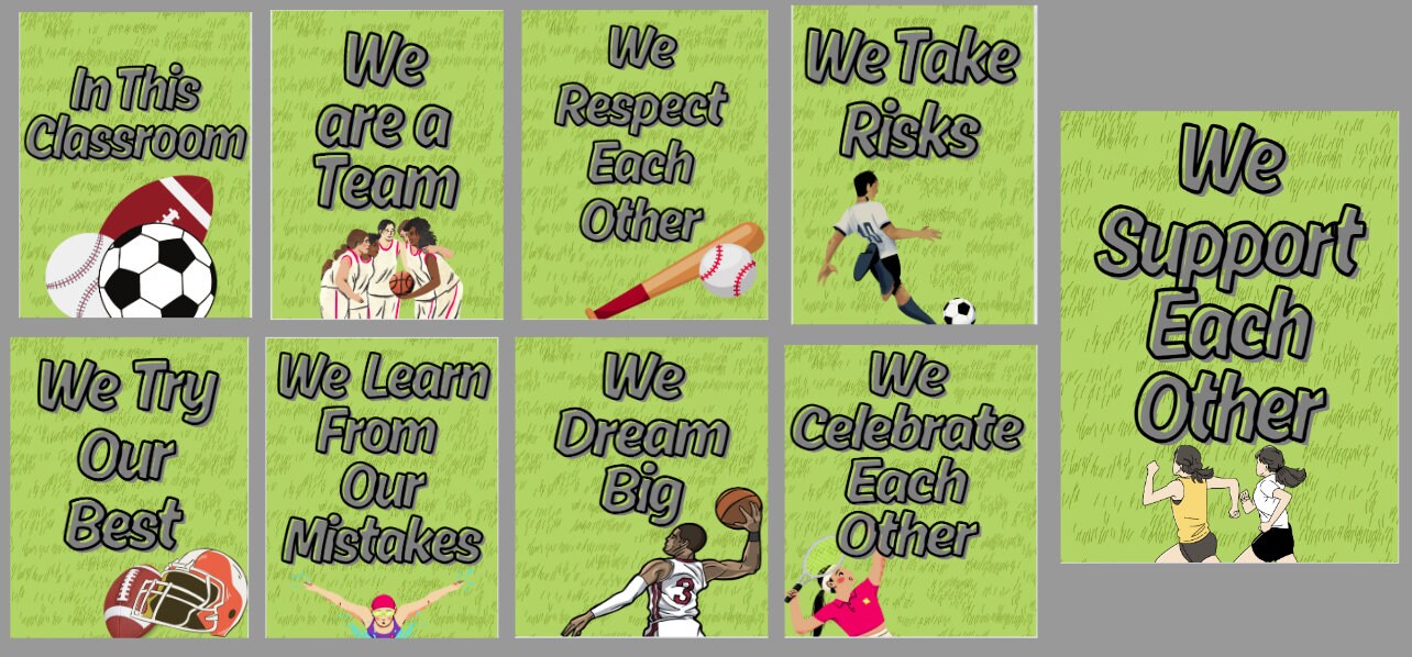 In This Classroom" Sports-themed Posters – Motivational Classroom Decor ...