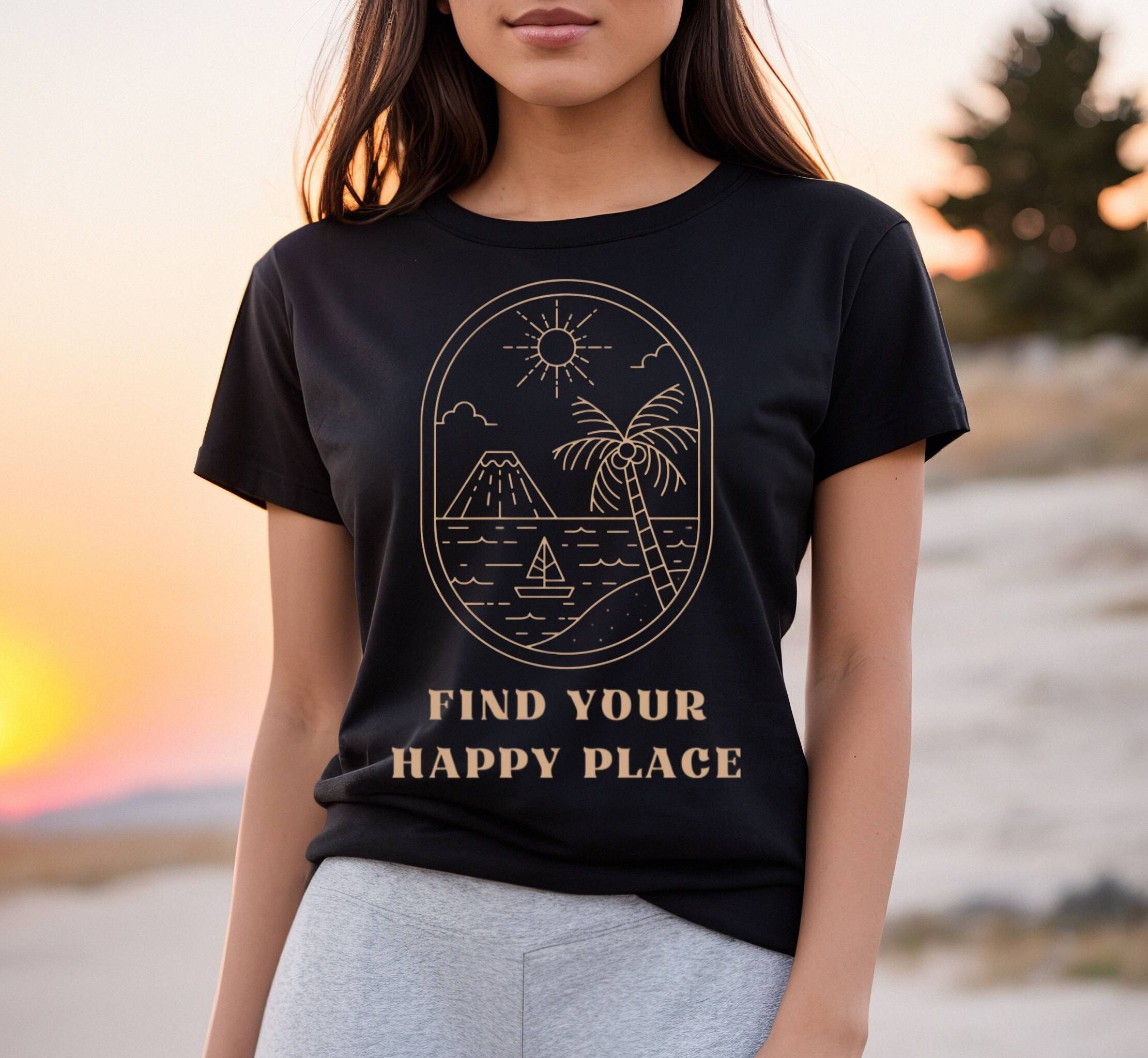 Find Your Happy Place Shirt Happy Place Tee Sunshine Tshirt - Etsy