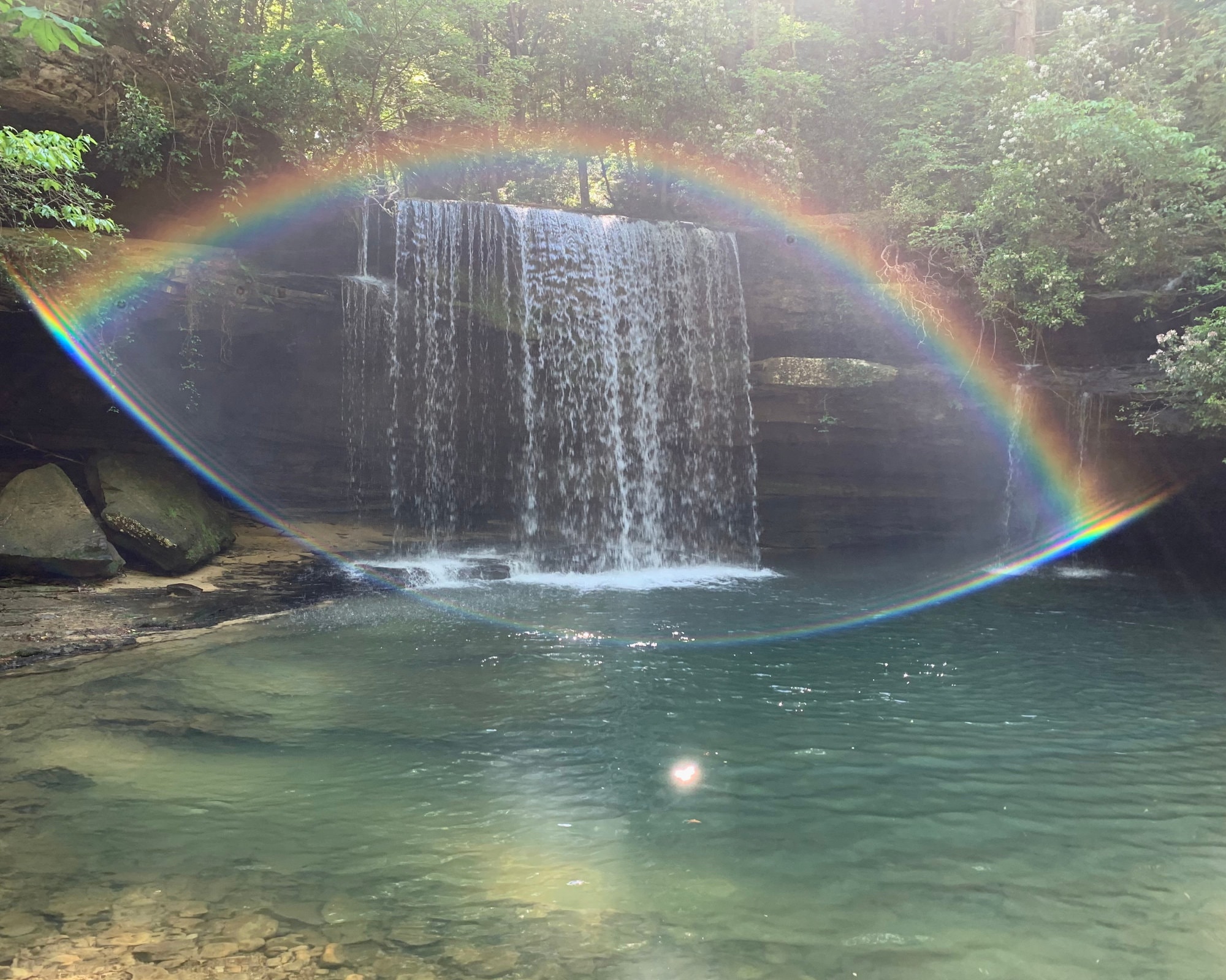 Downloadable Rainbow Waterfall Landscape Wall Art, Printable Landscape ...
