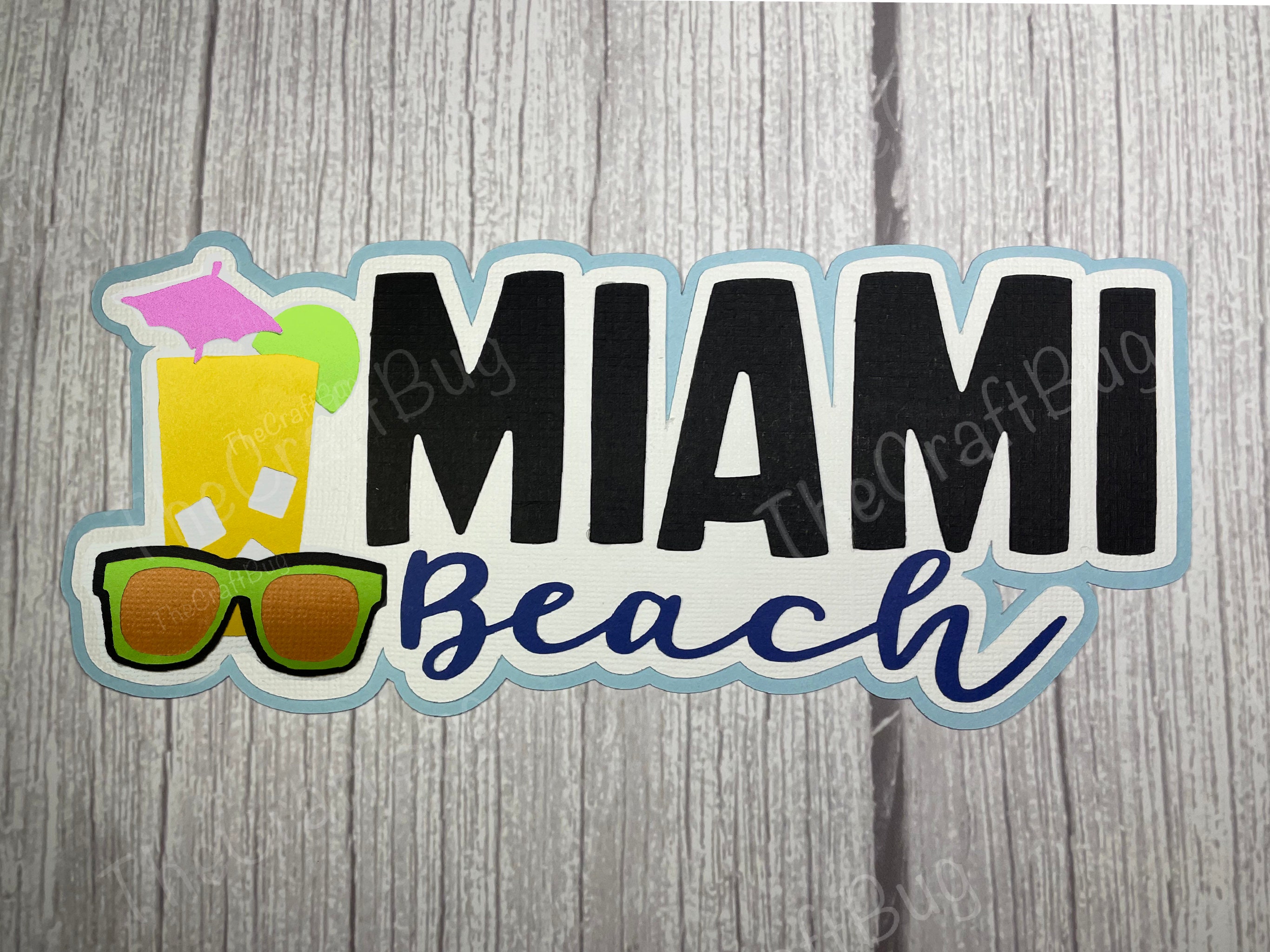 Custom Beach Title Paper Piece, Handmade Die Cut With Custom Icon - Etsy