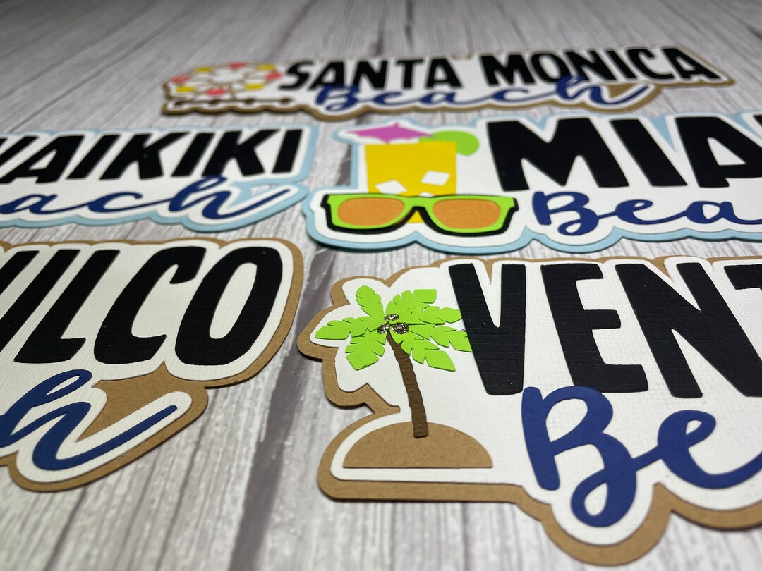 Custom Beach Title Paper Piece, Handmade Die Cut With Custom Icon - Etsy