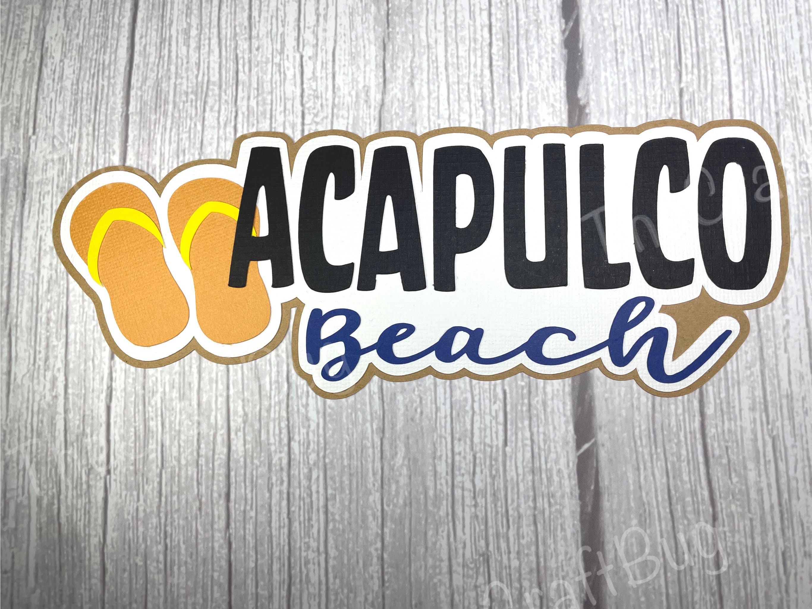 Custom Beach Title Paper Piece, Handmade Die Cut With Custom Icon - Etsy