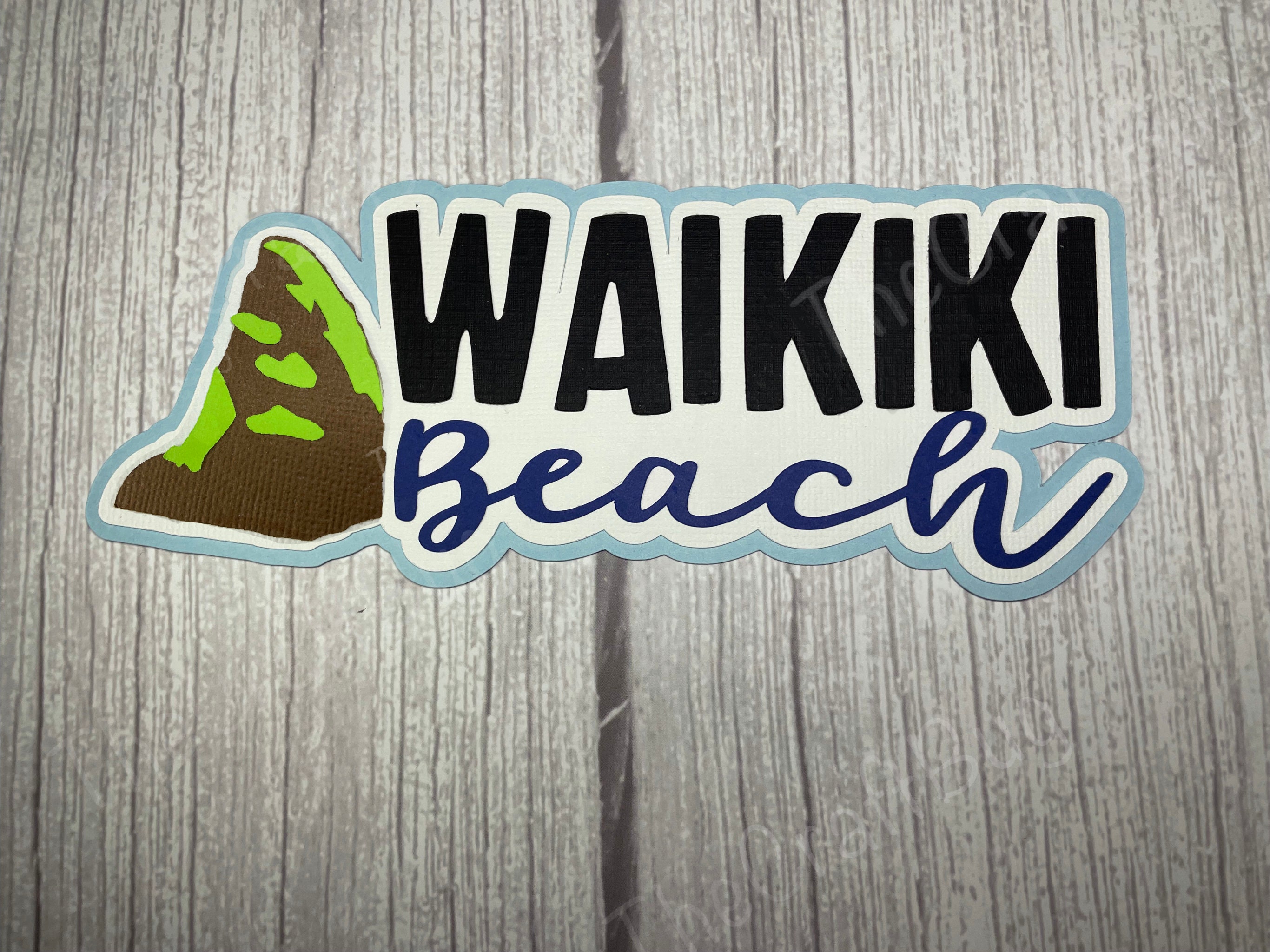 Custom Beach Title Paper Piece, Handmade Die Cut With Custom Icon - Etsy