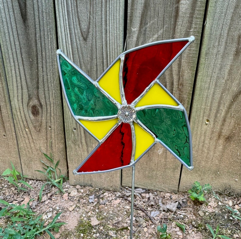 Colorful Summer Pinwheel Plant Stake - Etsy